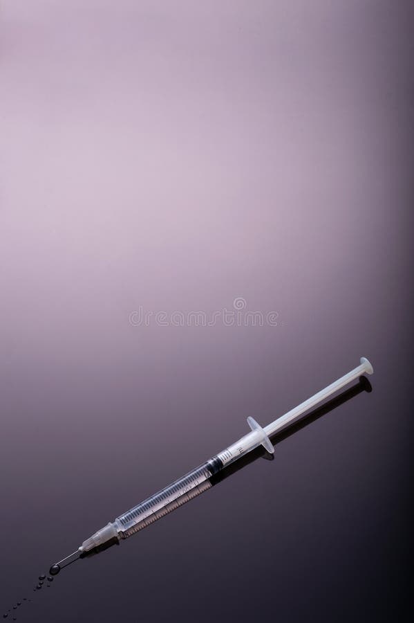 Syringe on Black Background Stock Photo - Image of black, instrument ...