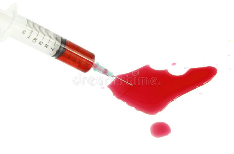 Syringe with blood stock image. Image of dish, genes - 31962659