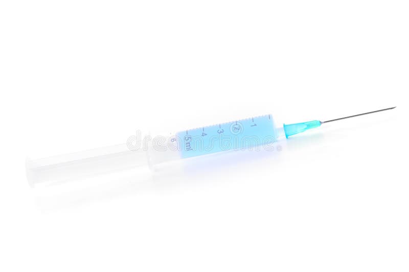 Syringe blue and ready stock photo. Image of medical - 179604416