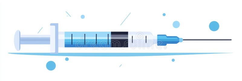 Syringe with a Blue Liquid Ready for Medical Use in a Clean and Sterile ...