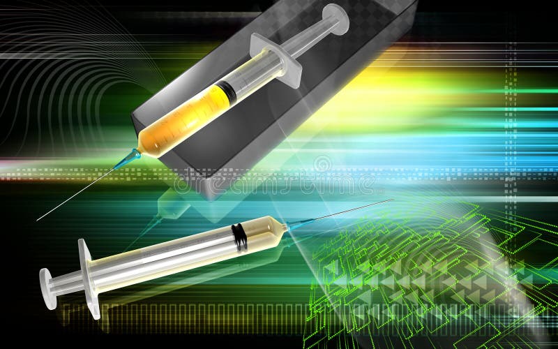 Syringe and box stock illustration. Illustration of care - 8205252