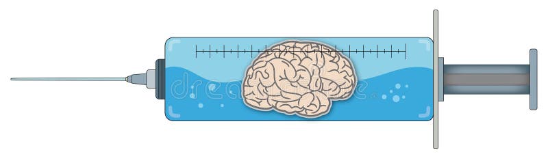 Syringe with Brain 1 stock illustration. Illustration of inject - 47928216