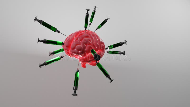 Syringe and Brain stock image. Image of vaccination - 224628945