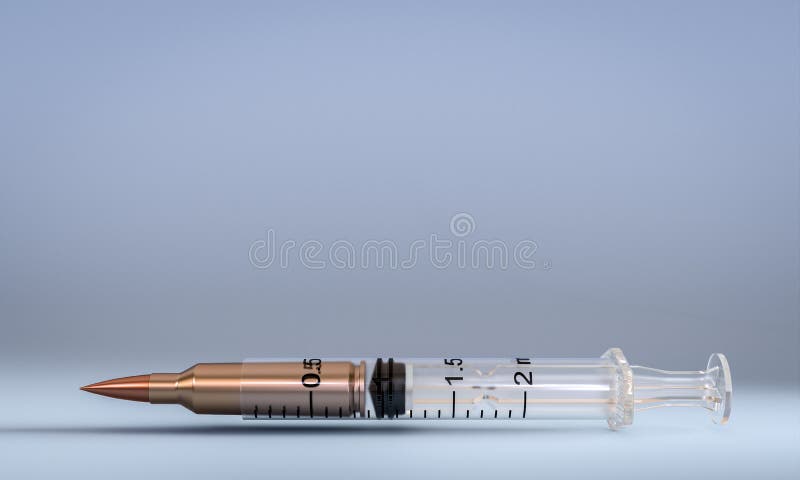 Syringe with a Bullet Inside Stock Illustration - Illustration of ...