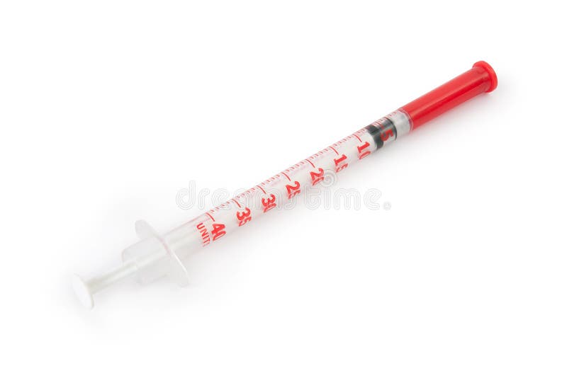 Syringe with cap stock photo. Image of medicine, inject - 44458290