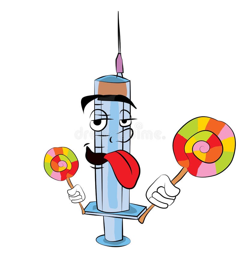 Sad syringe cartoon stock illustration. Illustration of sadness - 49019066