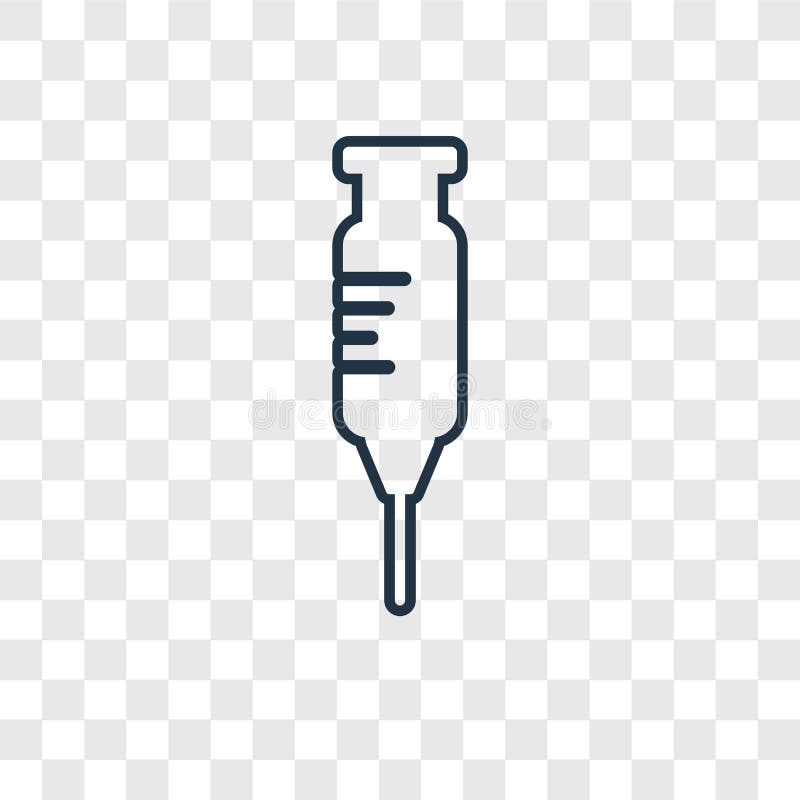 Syringe Concept Vector Linear Icon Isolated on Transparent Background ...