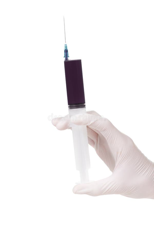 Syringe with Dark Red Liquid Isolated Against White Stock Image - Image ...