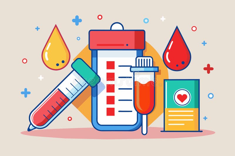 A Syringe Drawing Blood from a Vein with a Blood Drop Visible, Blood ...