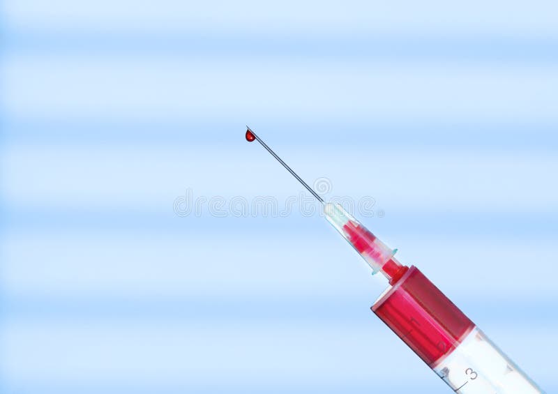 Syringe with a Drop of Blood on the Needle 1 Stock Image - Image of ...