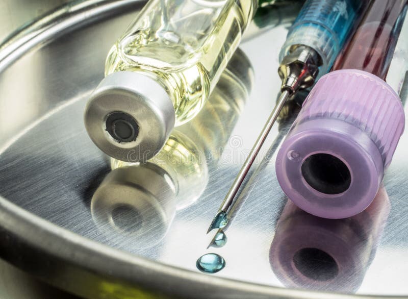 Syringe with Drop of Medication in the Needle Stock Image - Image of ...