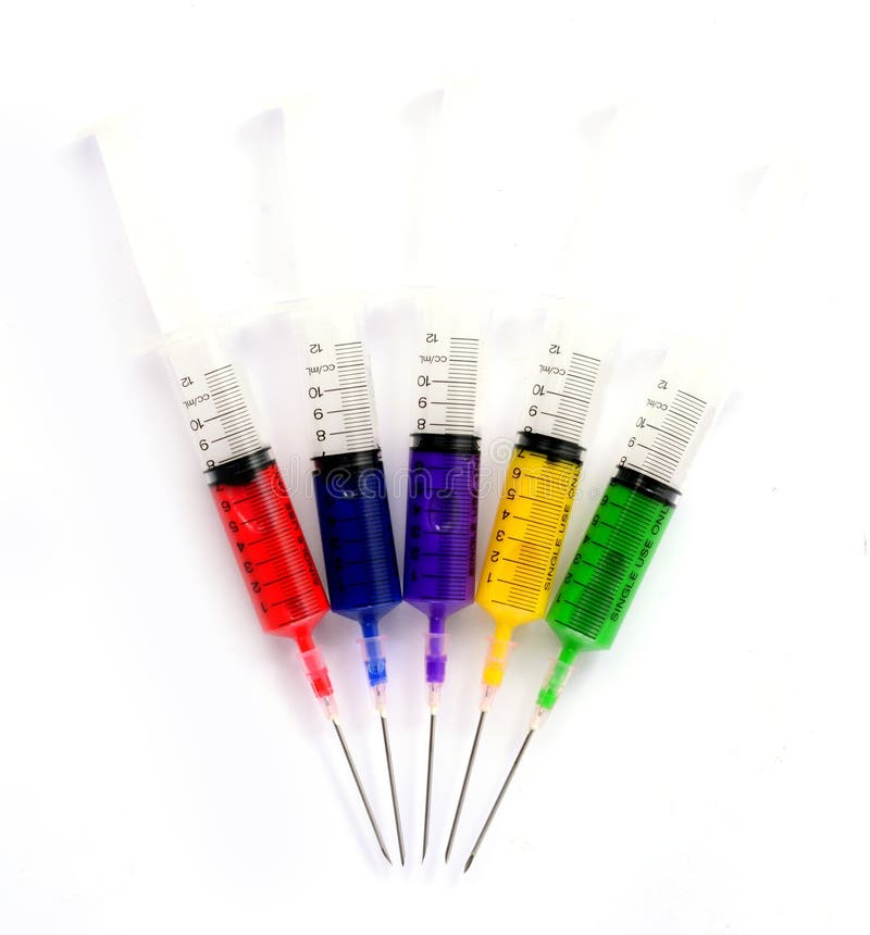 Syringe Filled with Colors. Stock Image - Image of antibiotics ...