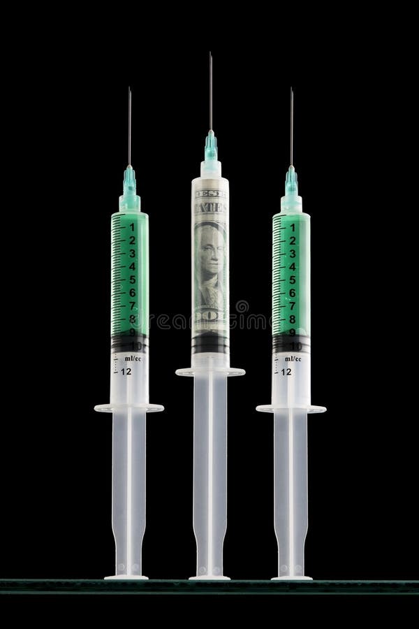 Syringe filled with money stock photo. Image of experimentation - 17032012