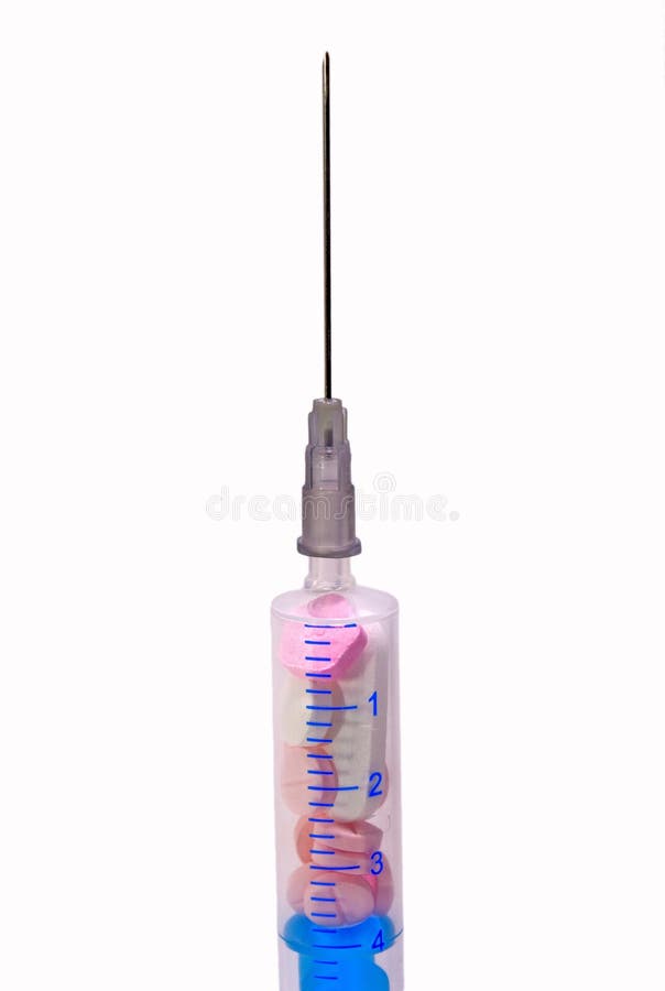 Syringe Filled with Tablets Stock Image - Image of dose, drug: 7158197