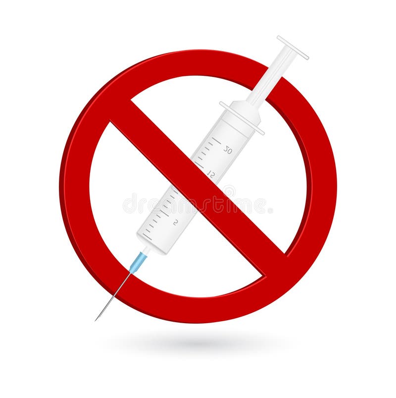 Syringe Forb Red Warning Sign 3d Stock Vector - Illustration of design ...