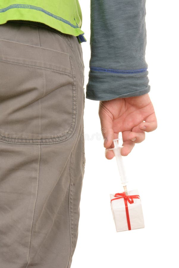 Gift in hand stock image. Image of birthday, festive - 190919275