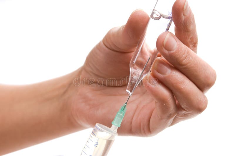 Syringe in hand stock image. Image of human, hand, isolated - 16191525