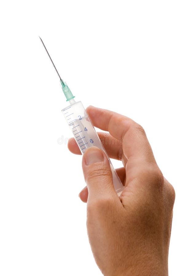 Syringe in hand stock photo. Image of equipment, injecting - 4508736