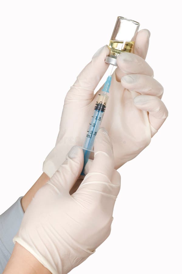 Syringe in hand stock image. Image of oncology, equipment - 4290925