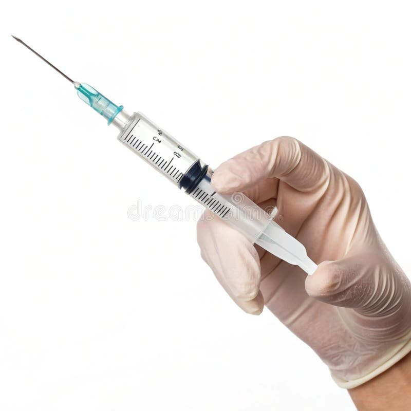 Syringe in Hand Isolated on Transparent Background Stock Illustration ...