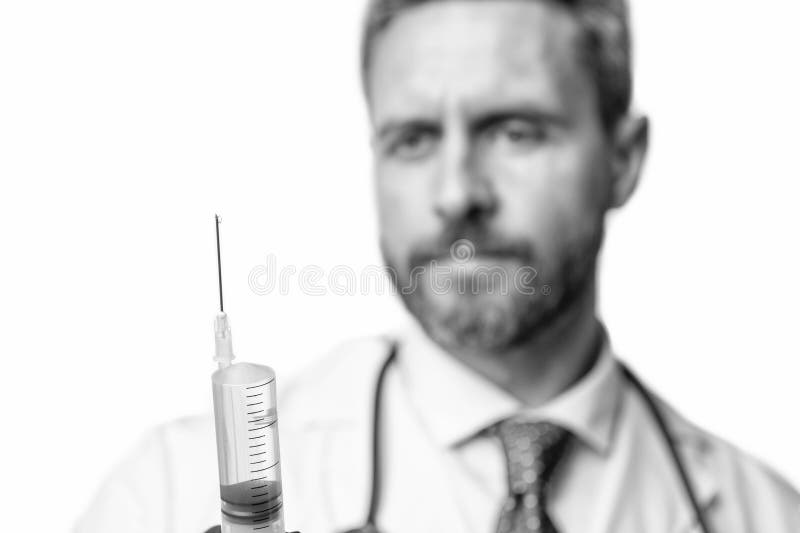 Syringe in Hands of Doctor. Syringe for Anaesthesia Stock Photo - Image ...