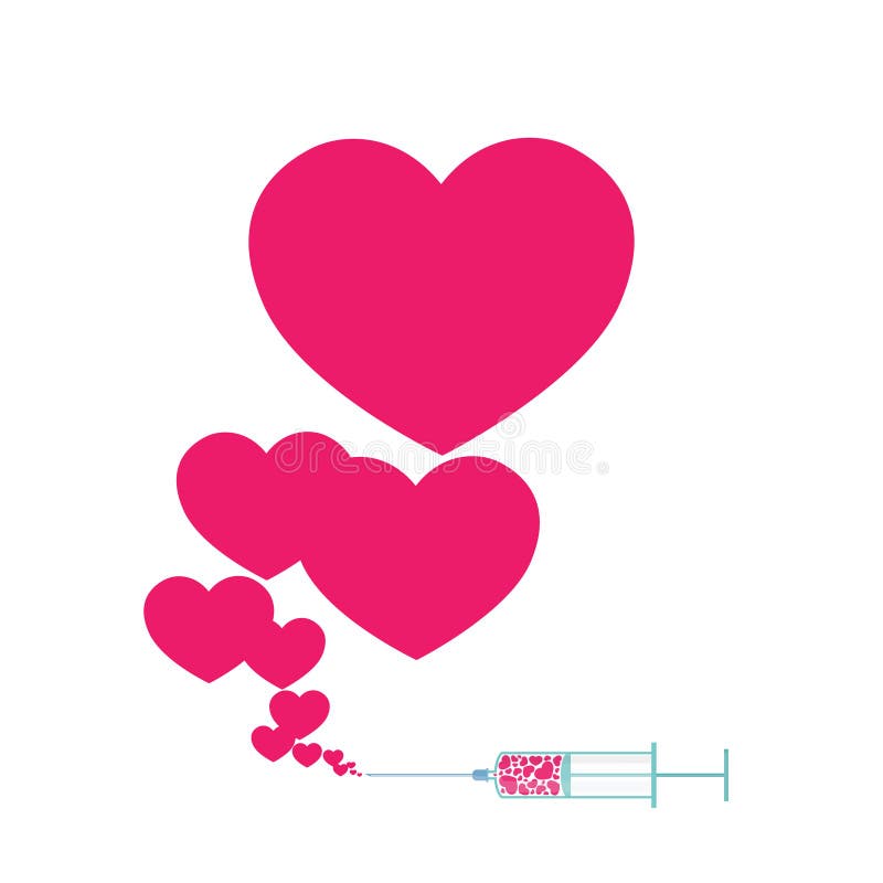 Syringe with heart. stock vector. Illustration of bubbles - 27738214