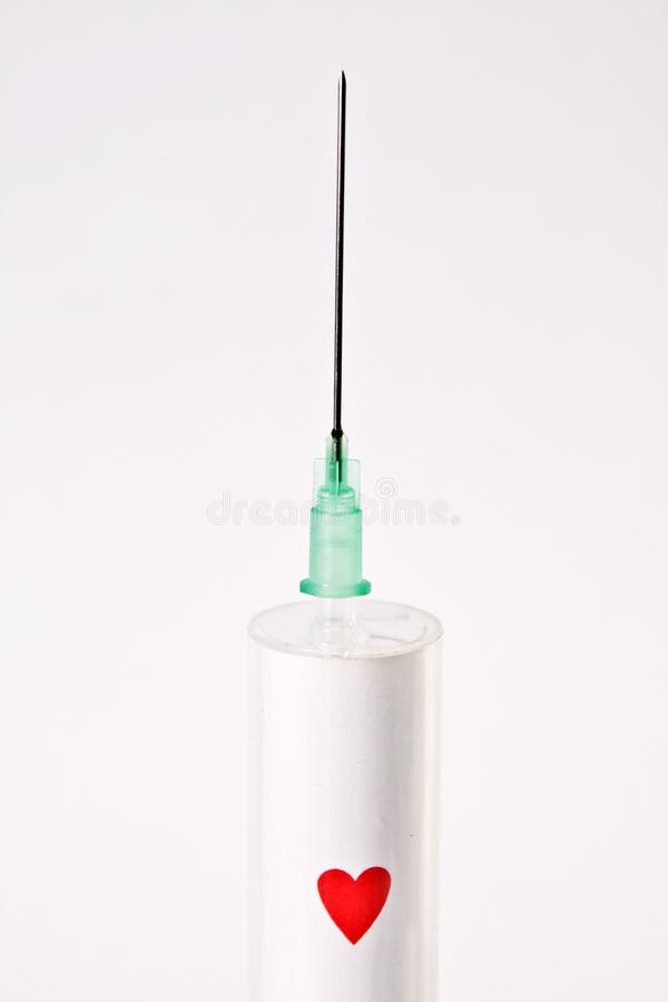 Syringe with heart stock image. Image of love, pump, injection - 5578519