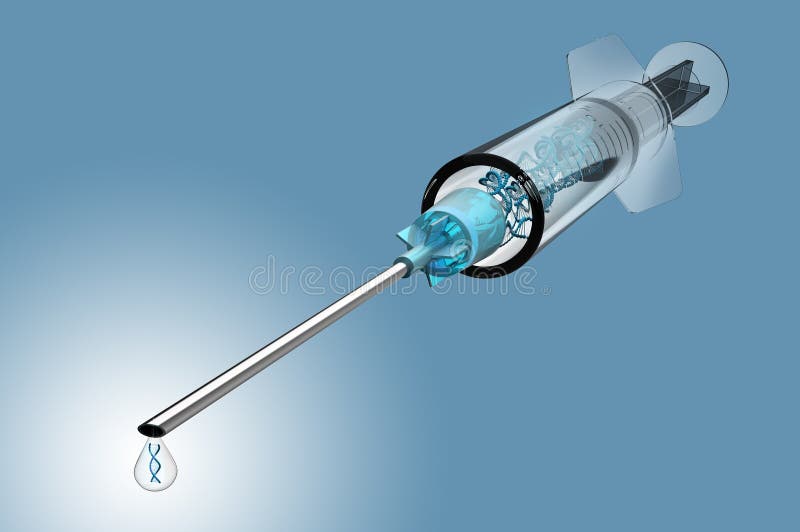 Syringe Hypodermic Needle with Drop Stock Illustration - Illustration ...