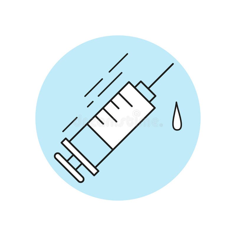 Syringe Icon in Flat Design Stock Vector - Illustration of healthcare ...