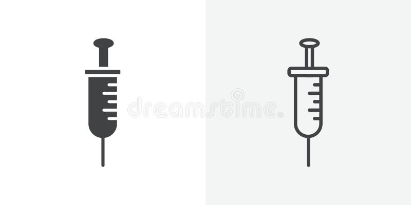 Syringe Icon Flat and Simple Set Design Stock Illustration ...