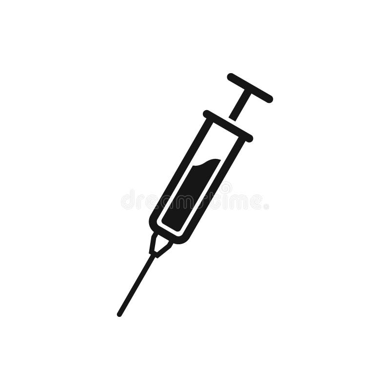 Syringe Icon Flat Vector Design Stock Vector - Illustration of sign ...
