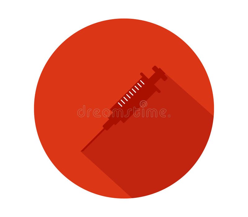 Syringe Icon Illustrated in Vector on White Background Stock ...