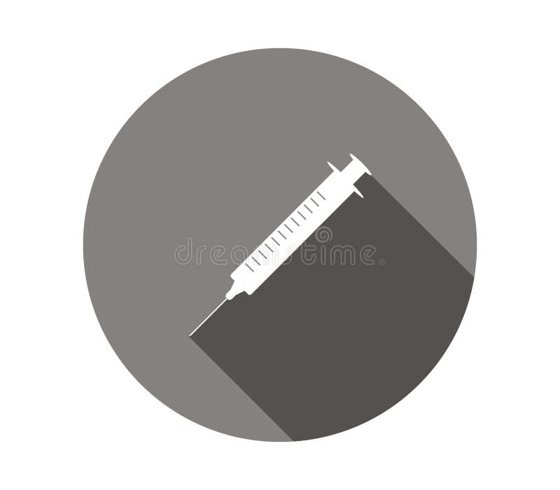 Syringe Icon Illustrated in Vector on White Background Stock ...