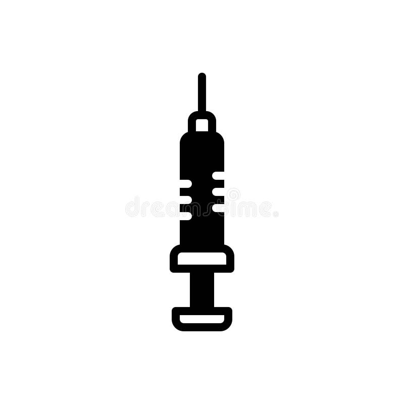 Black Solid Icon for Syringe, Medical and Cure Stock Vector ...