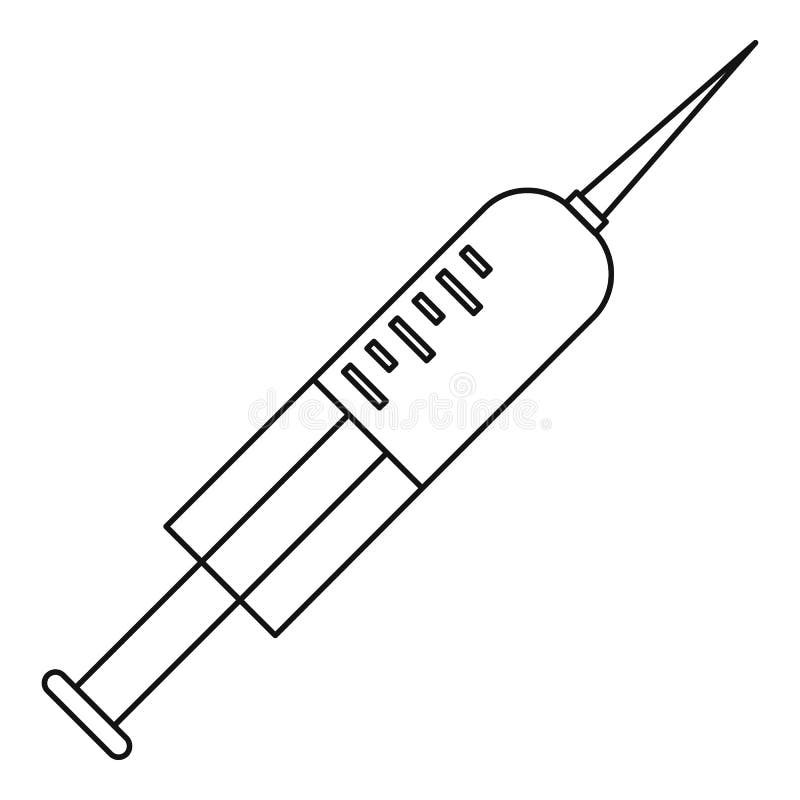 Syringe Icon, Outline Style Stock Vector - Illustration of black ...