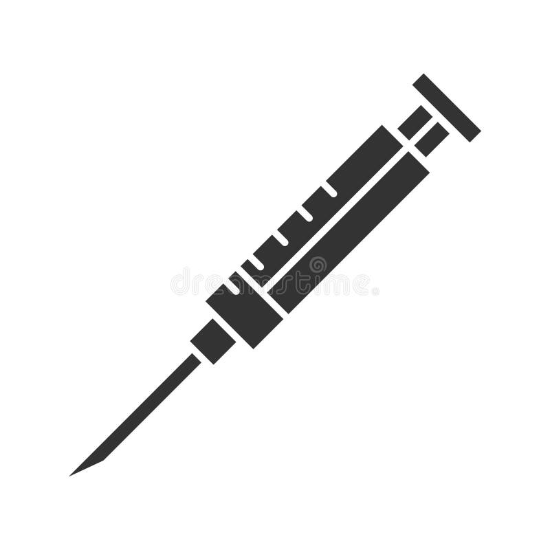 Syringe Icon. Silhouette Symbol. Negative Space. Vector Isolated ...