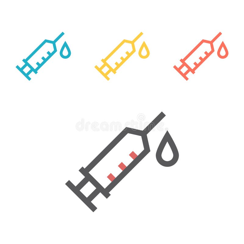 Syringe Line Icon. Vector Sign for Web Graphic. Stock Vector ...