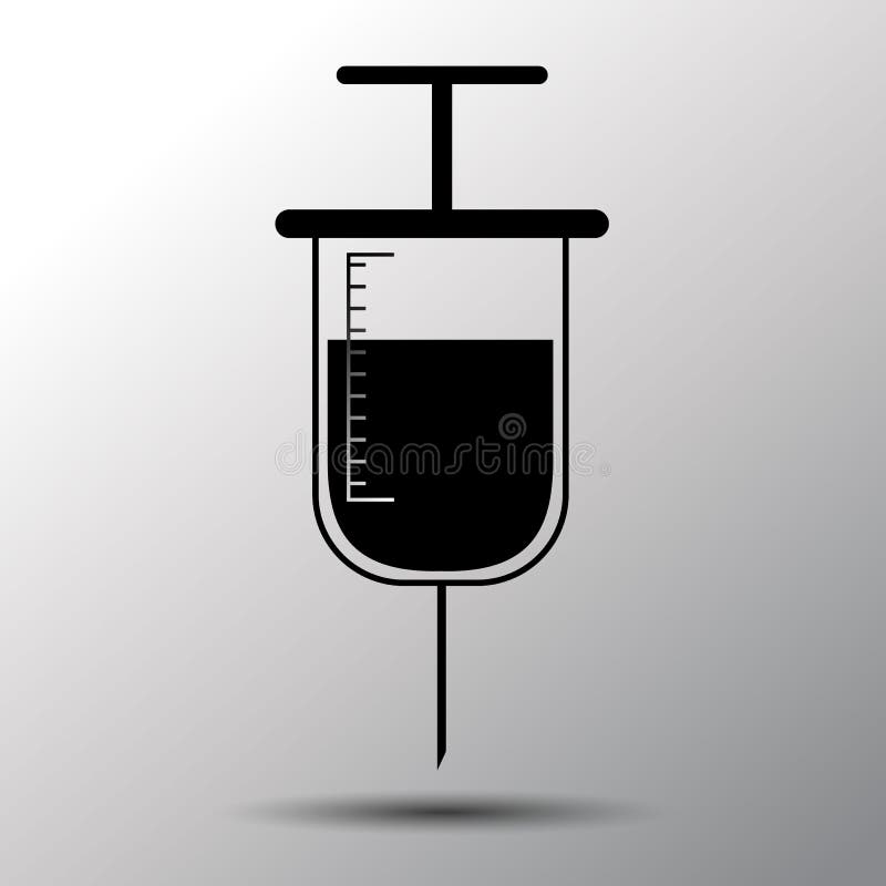 Syringe Icon on a White Background. Logo Silhouette Design Template ...