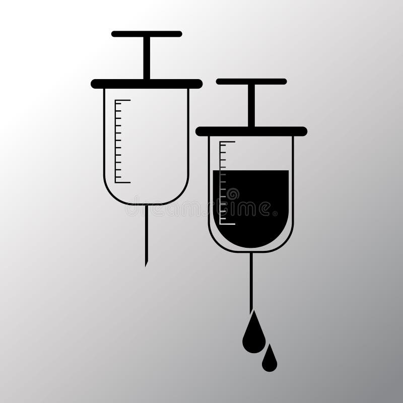 Syringe Icon on a White Background. Logo Silhouette Design Template ...