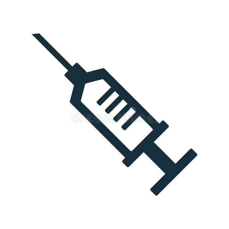 Syringe Icon on White Background Stock Illustration - Illustration of ...