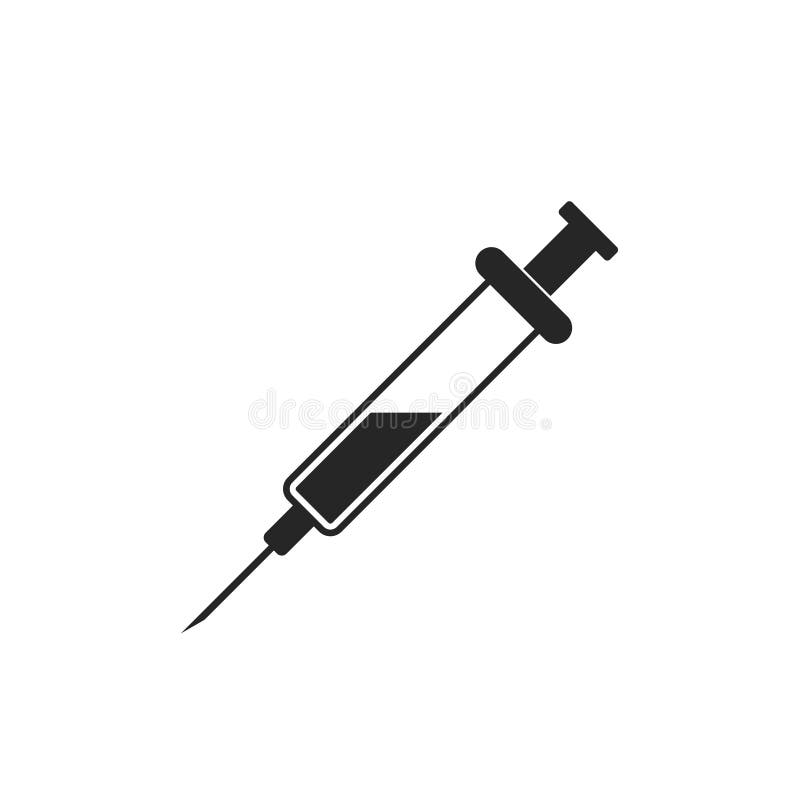 Syringe Icon on White Background Stock Vector - Illustration of ...