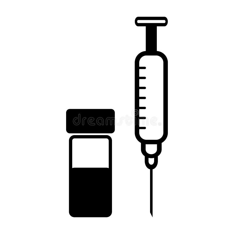 Syringe icon on white stock illustration. Illustration of sign - 180161262