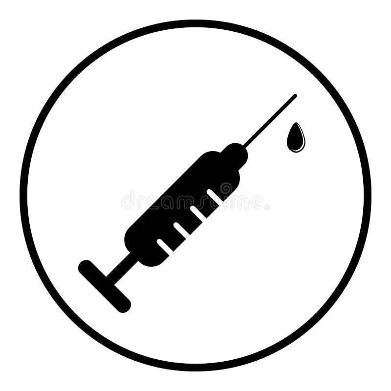 Syringe icon on white stock illustration. Illustration of injector ...