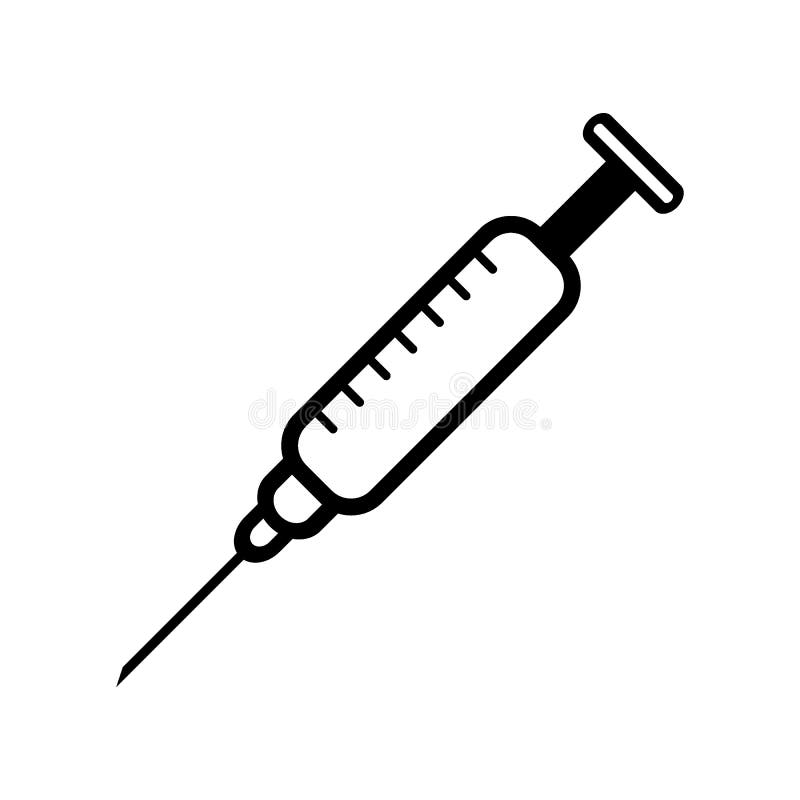 Syringe icon on white stock illustration. Illustration of nurse - 180152319