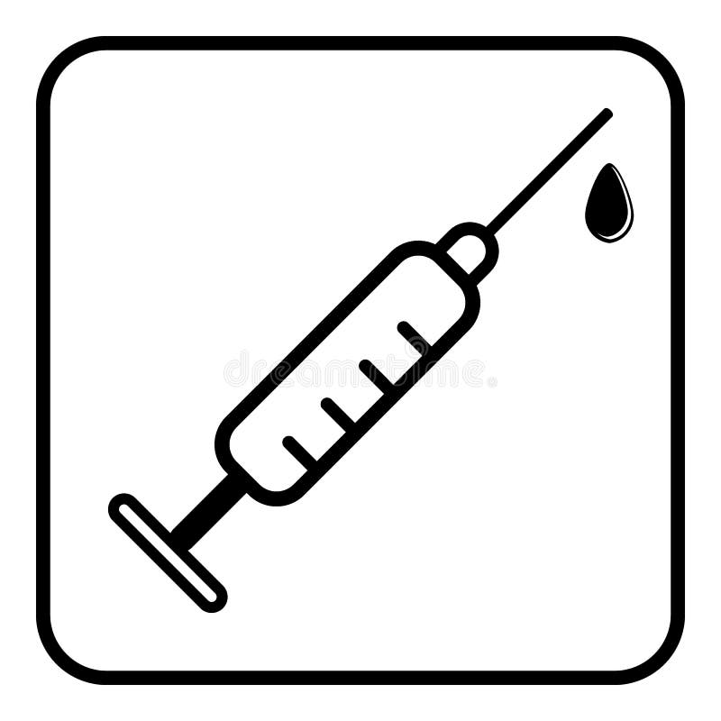 Syringe icon on white stock illustration. Illustration of health ...