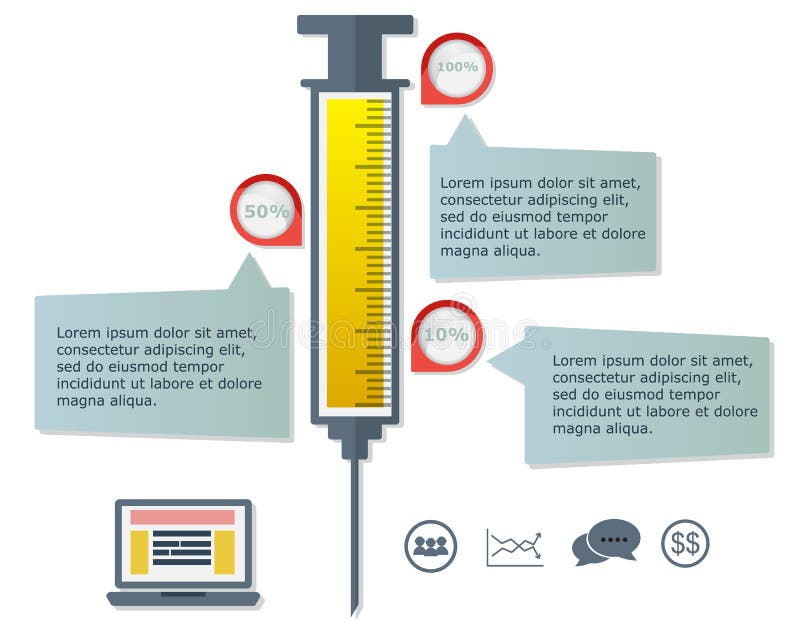 Syringe Infographic Concept. Vector Stock Vector - Illustration of ...