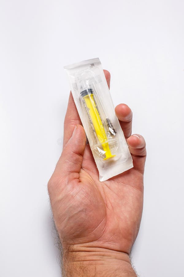 Syringe for Injection from a Disease in a Personâ€™s Hand Stock Photo ...