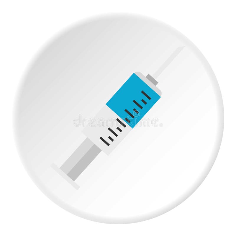 Syringe for Injection with Needle Icon Circle Stock Vector ...
