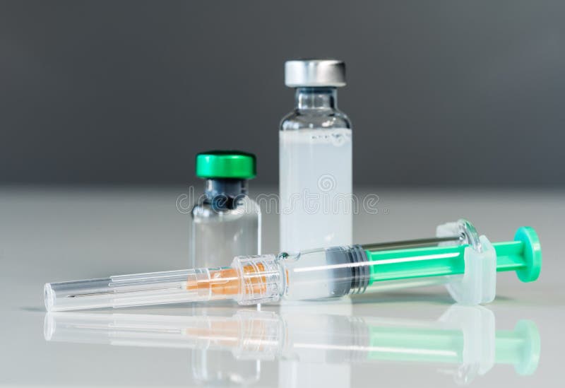 Syringe Injection and Vaccine Bottle Stock Image - Image of medical ...