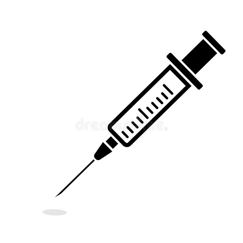 Syringe for Injection with Blue Vaccine, Vial of Medicine. Vector Stock ...